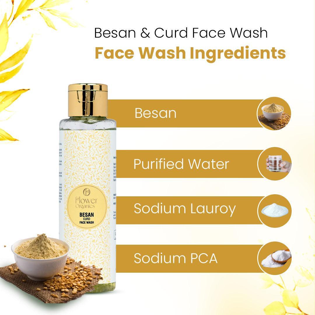 Besan & Curd Face Wash - 120 ml – Flower Organics