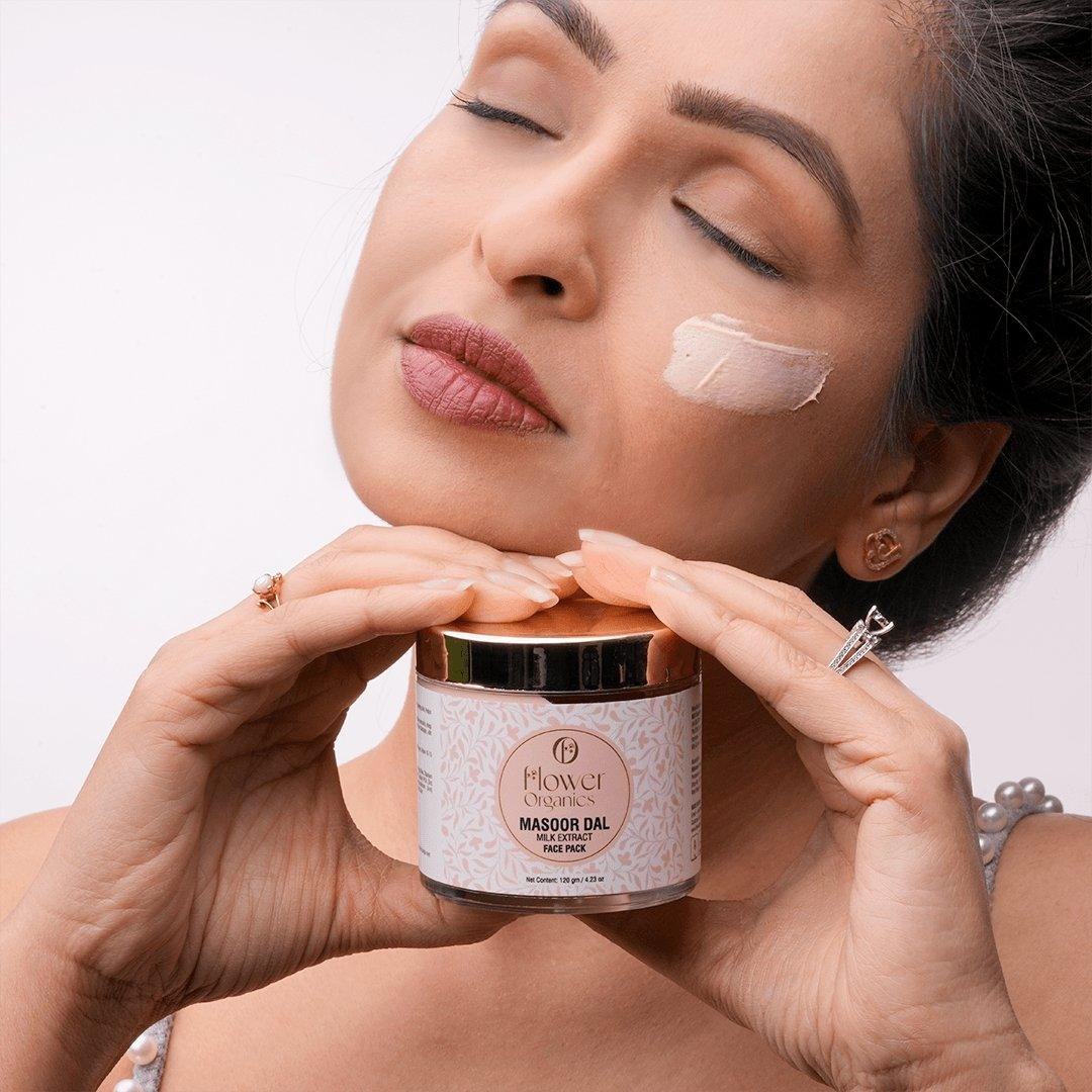 Masoor Dal & Milk Face Pack - 120 gm – Flower Organics