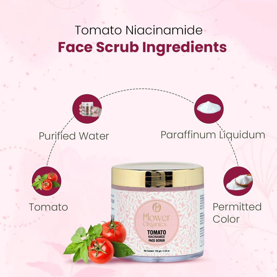 Tomato & Niacinamide Face Scrub - 120 gm – Flower Organics